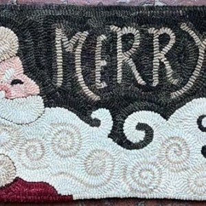 MERRY SANTA- Rug Hooking Pattern Designed by Therese Shick - - Etsy