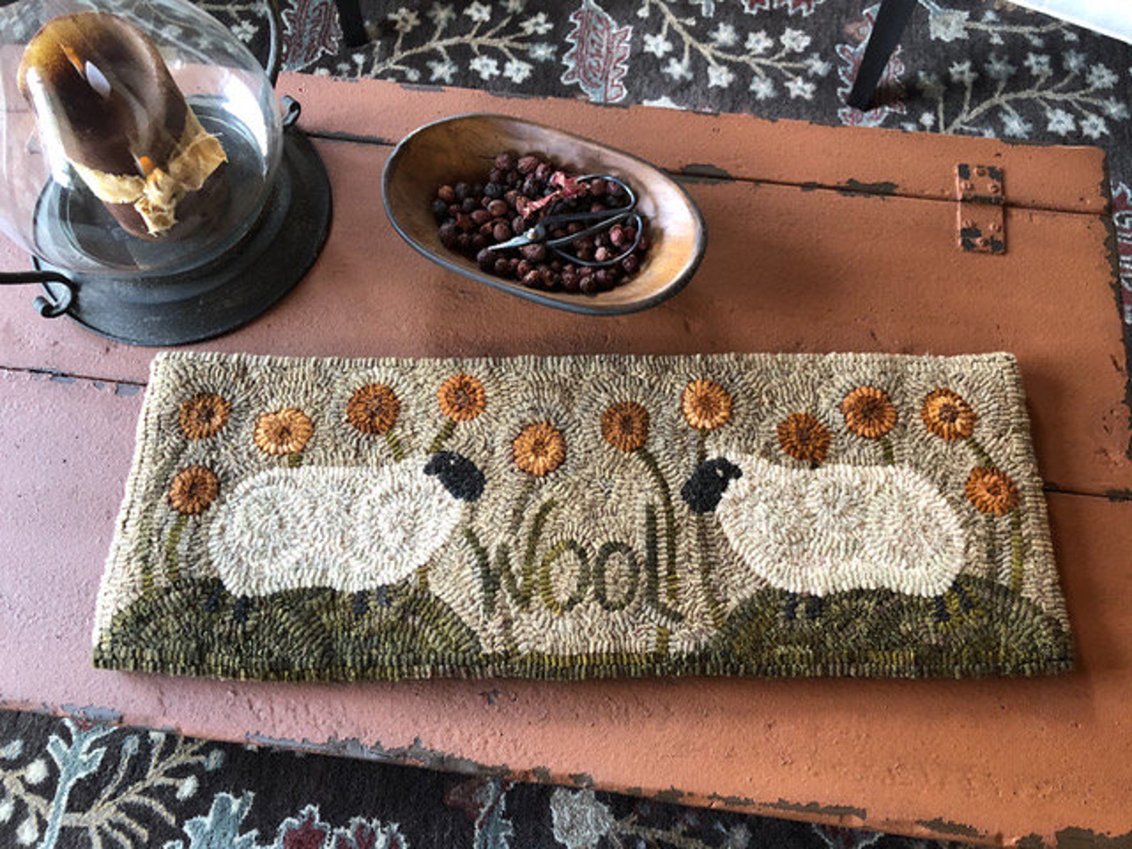 WOOL 'N SHEEP Rug Hooking Pattern Designed by Therese - Etsy