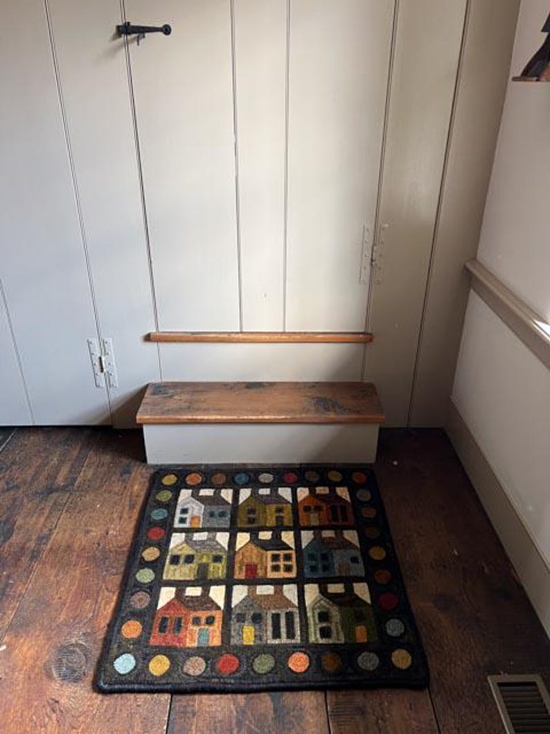 NINE PATCH HOUSES - Rug Hooking Pattern Designed by Therese Shick - Etsy