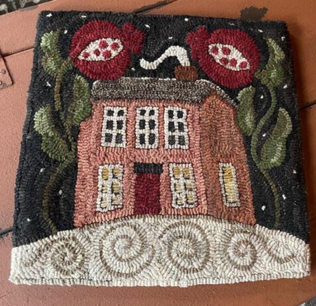 POMEGRANATE HILL (village Tile Series) - Traditional Rug Hooking ...