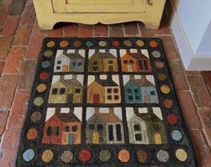 NINE PATCH HOUSES - Rug Hooking Pattern Designed by Therese Shick - Etsy