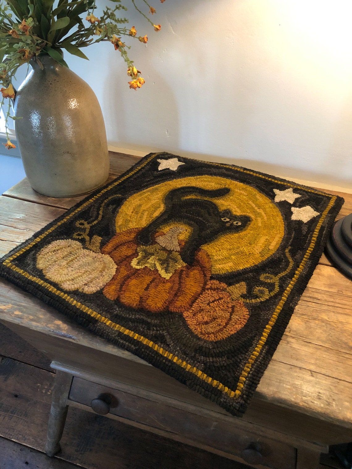 HARVEST CAT Rug Hooking Pattern Designed by Therese Shick - Etsy