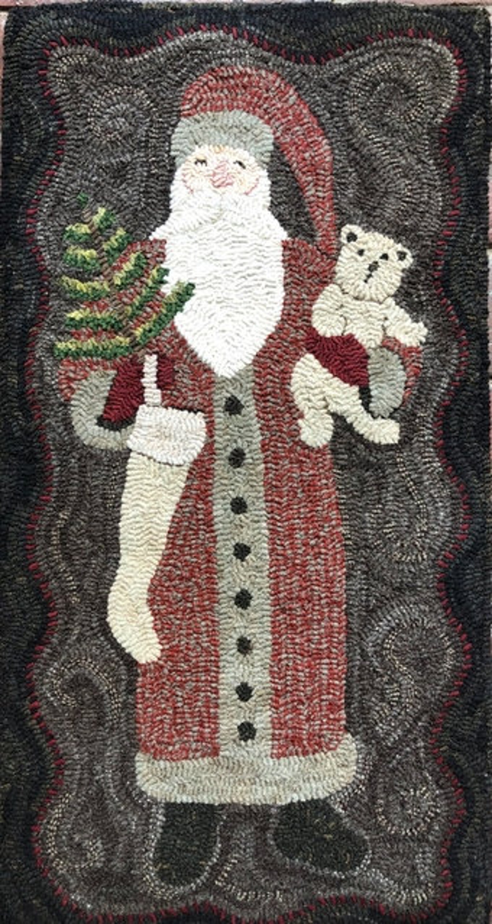 TEDDY BEAR SANTA Rug Hooking Pattern Designed by Therese - Etsy