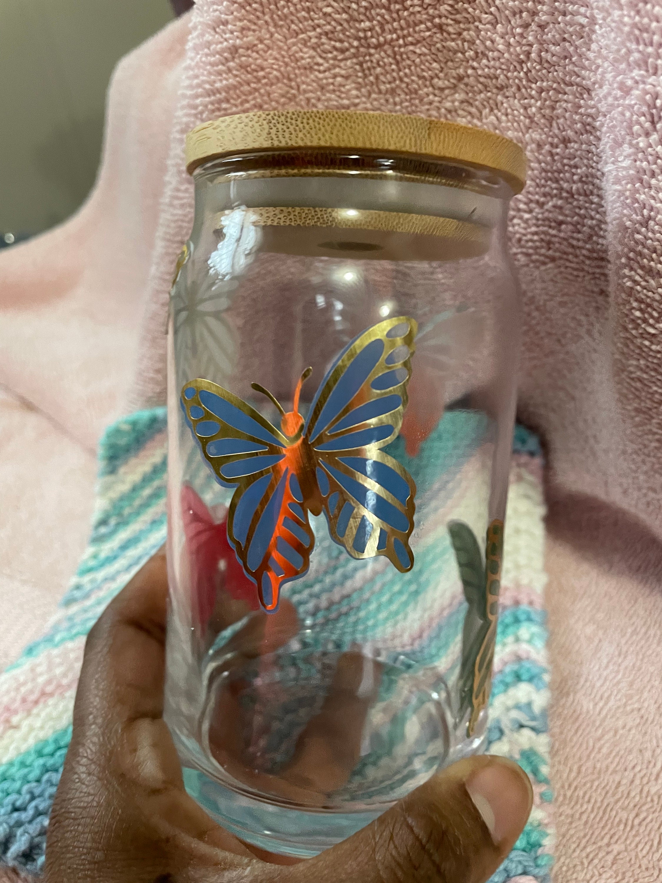 Butterfly Glass, Color Changing Butterfly Glass, Butterfly Lover ...