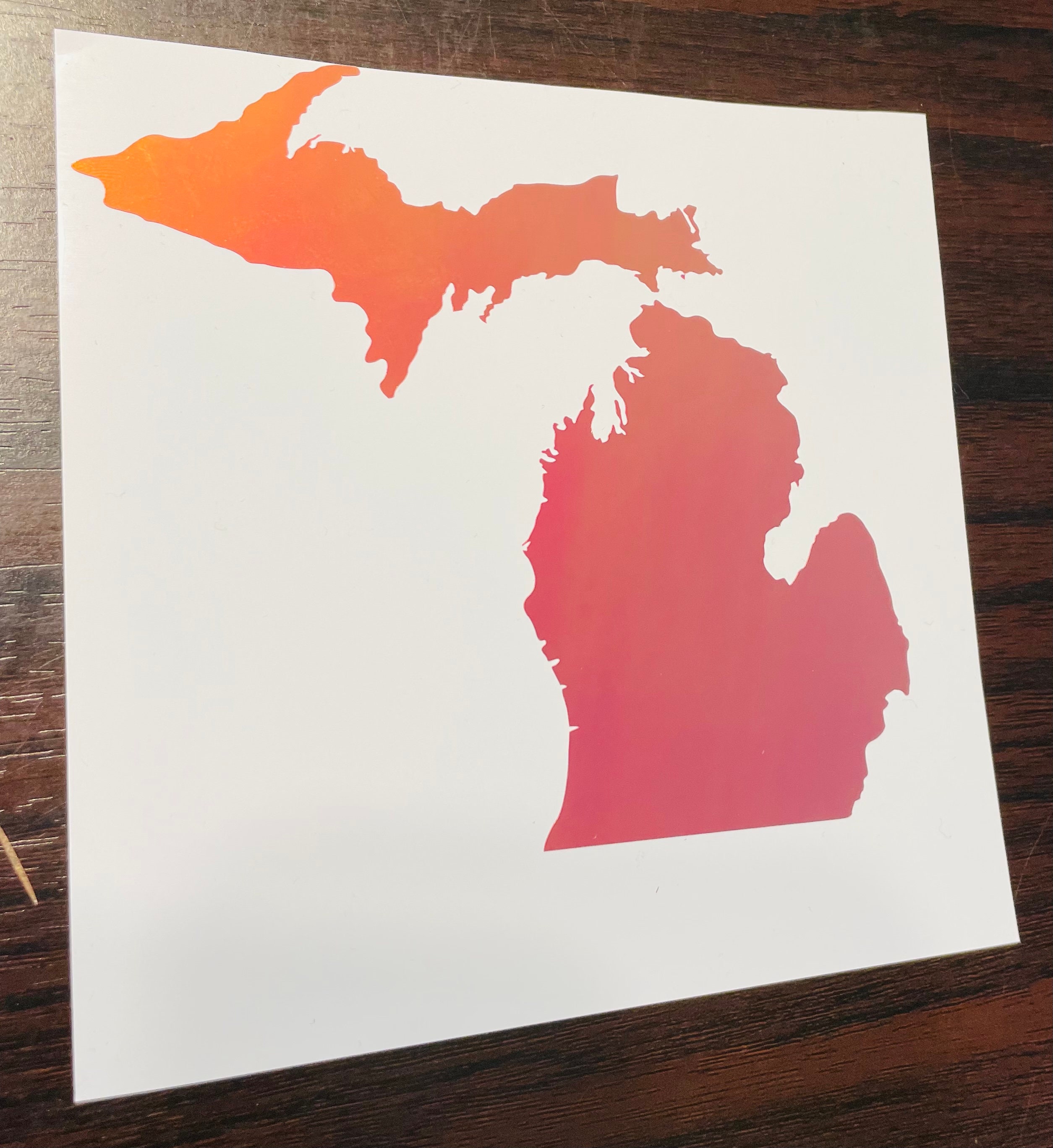 Michigan Holographic Car Decal, Bumper Sticker, Great Lakes, I Love ...