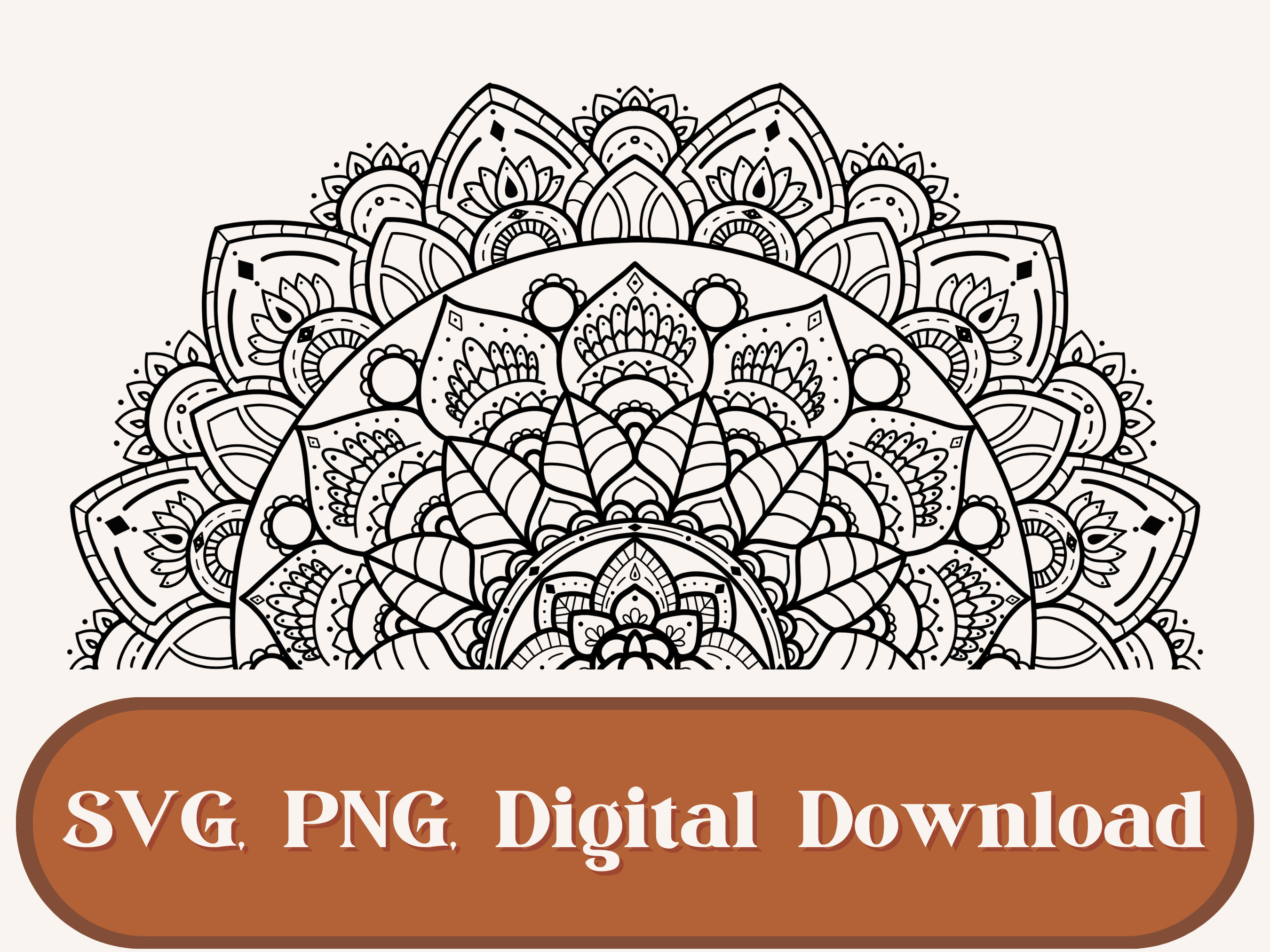 Half Mandala, SVG, PNG, Cut File, Cricut Design, Silhouette Studio ...