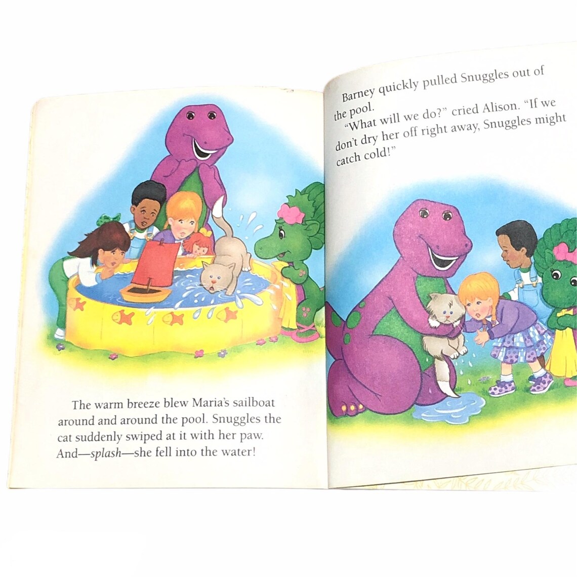 Little Golden Book 1996 Barney Sharing is Caring Childrens Vintage Kids ...