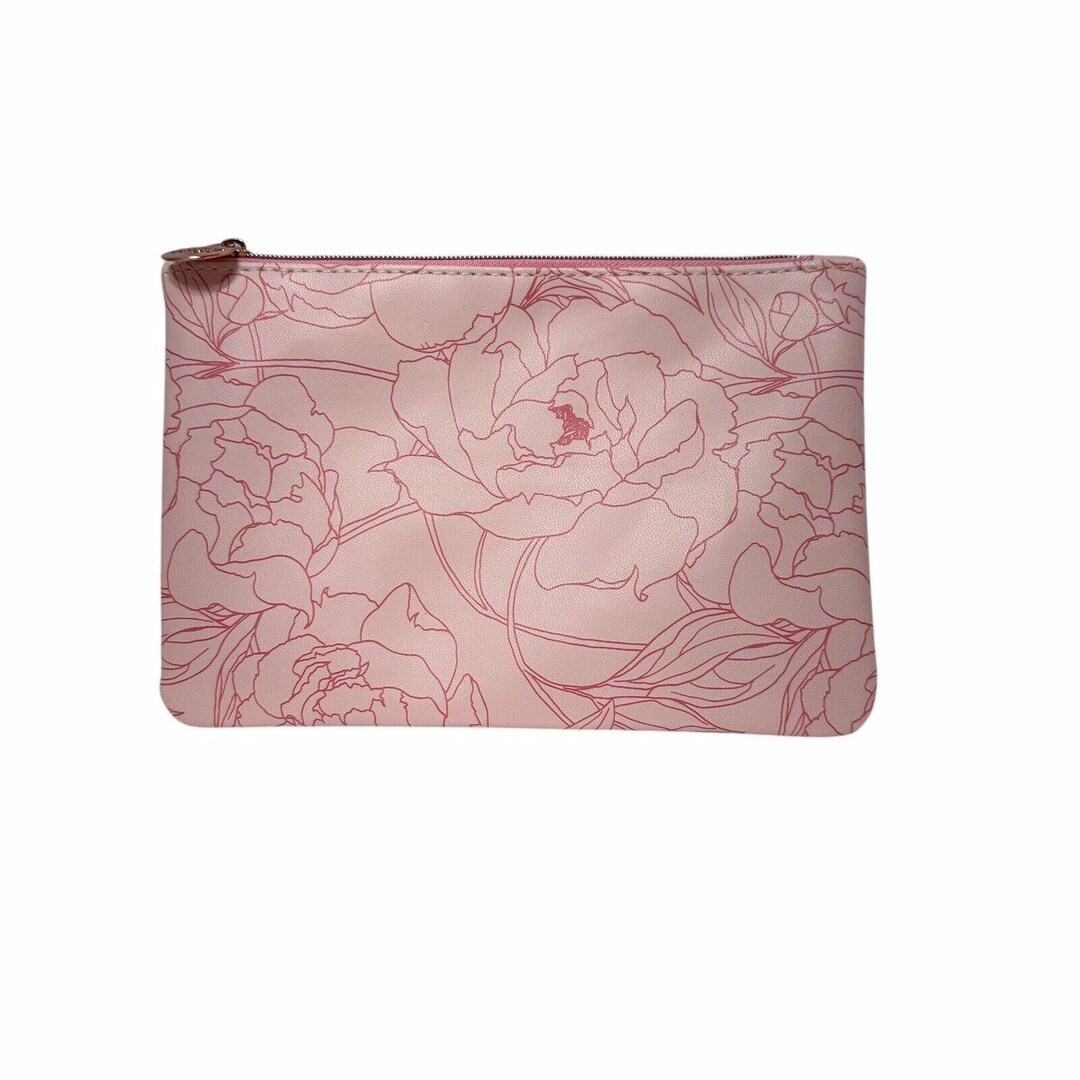 Ipsy Glam Bag Pink Rose Makeup Case Floral Cosmetic Purse Lined Zip ...
