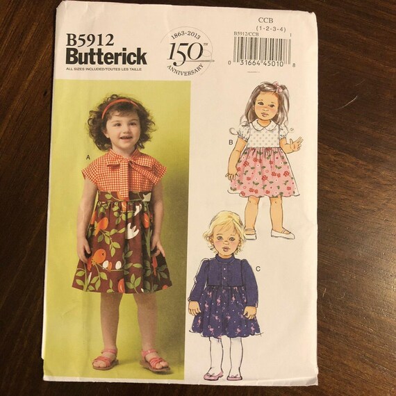 Toddlers' Dress Butterick Sewing Pattern B5912 Sewing & Fiber Sewing ...