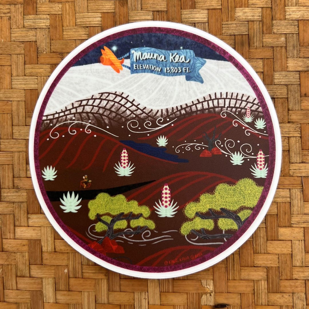 Mauna Kea, Hawaii 4x4 Round Sticker - Etsy