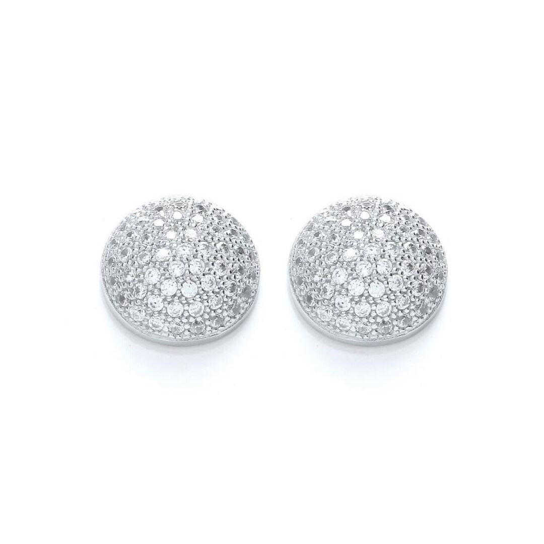 Hexyo Platinum on 925 Silver Stud Earrings White Sapphire - Etsy UK