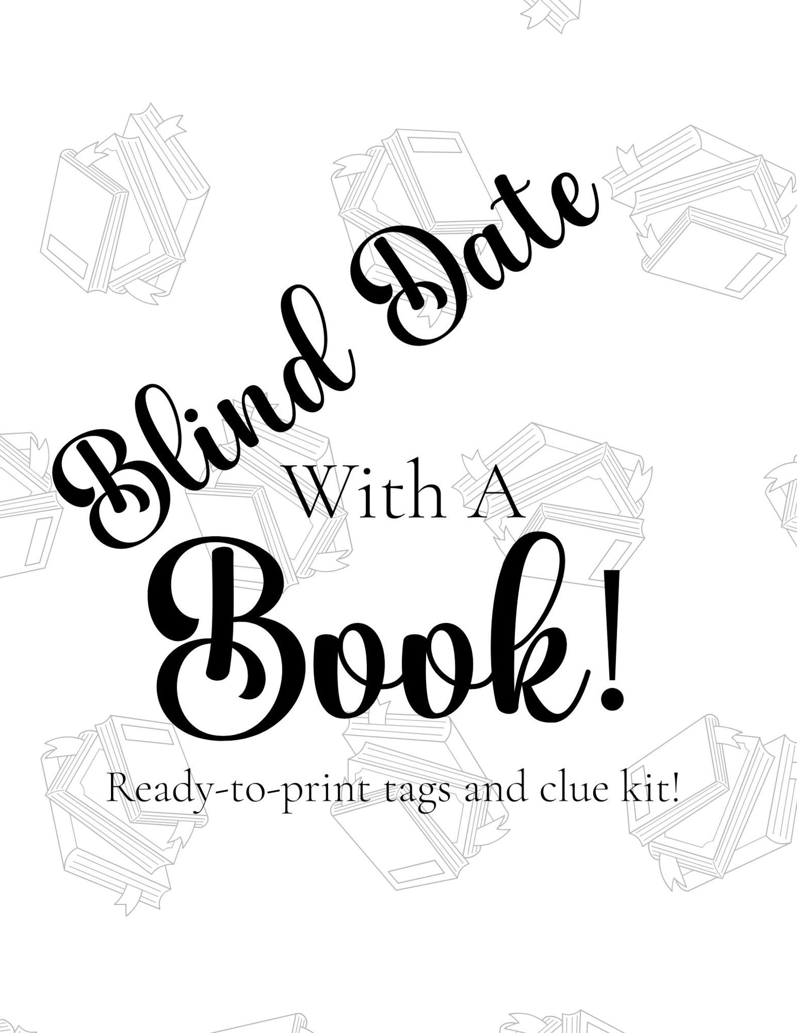 Blind Date With a Book Tags and Clue Sheet Print Kit (digital) - Etsy