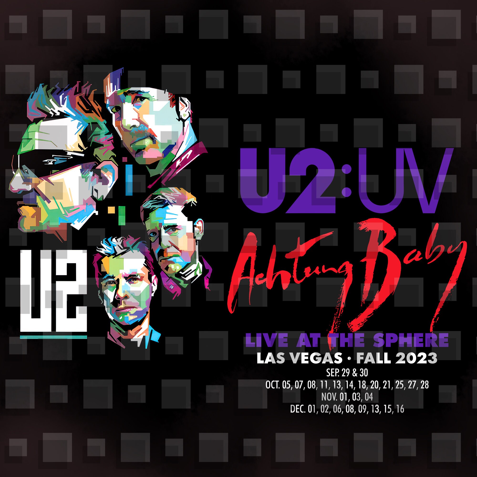 U2:UV Achtung Baby Live at Sphere Tour 2023 PNG, Classic Rock U2 T ...