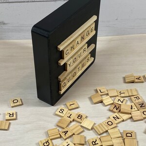 Scrabble Board Wooden Letter Board Scrabble Letter Board Quote Board ...