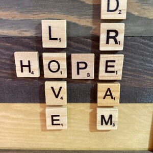 Love Hope Dream Scrabble Wall Art Scrabble Wood Frame - Etsy