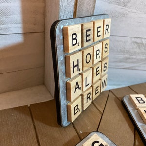 Scrabble Tile Beer Coasters - Swig, Chug, Pint, Pour - Etsy