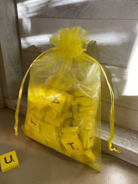Yellow Scrabble Letters Extra Letters Wooden Letter Boards | Etsy