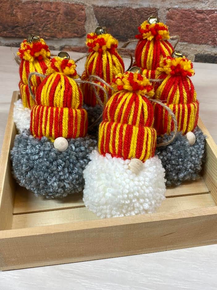 Cyclone Chiefs Gnome Ornament With Red and Yellow Stocking - Etsy