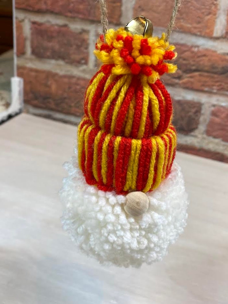 Cyclone Chiefs Gnome Ornament With Red and Yellow Stocking - Etsy