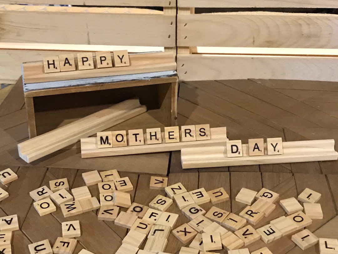 Set of 4 Scrabble Board Wooden Letter Board Message Board Scrabble ...