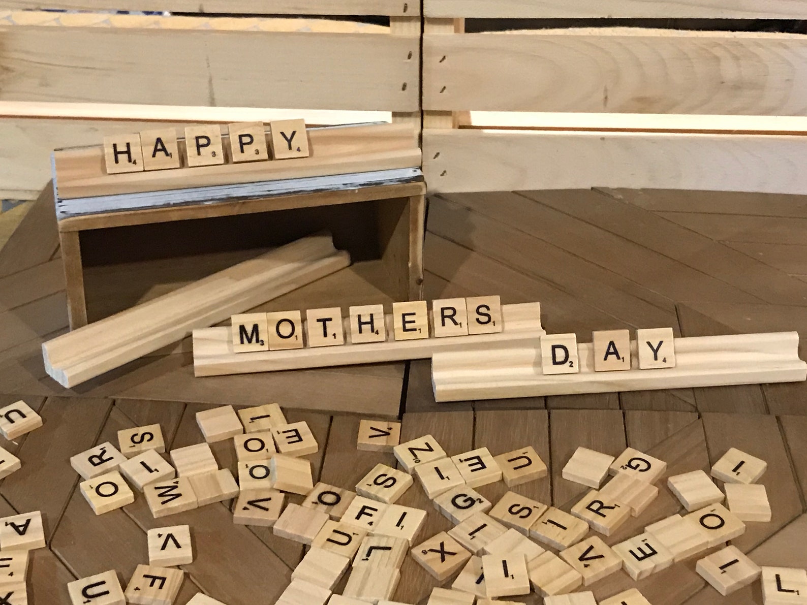 Set of 4 Scrabble Board Wooden Letter Board Message Board - Etsy