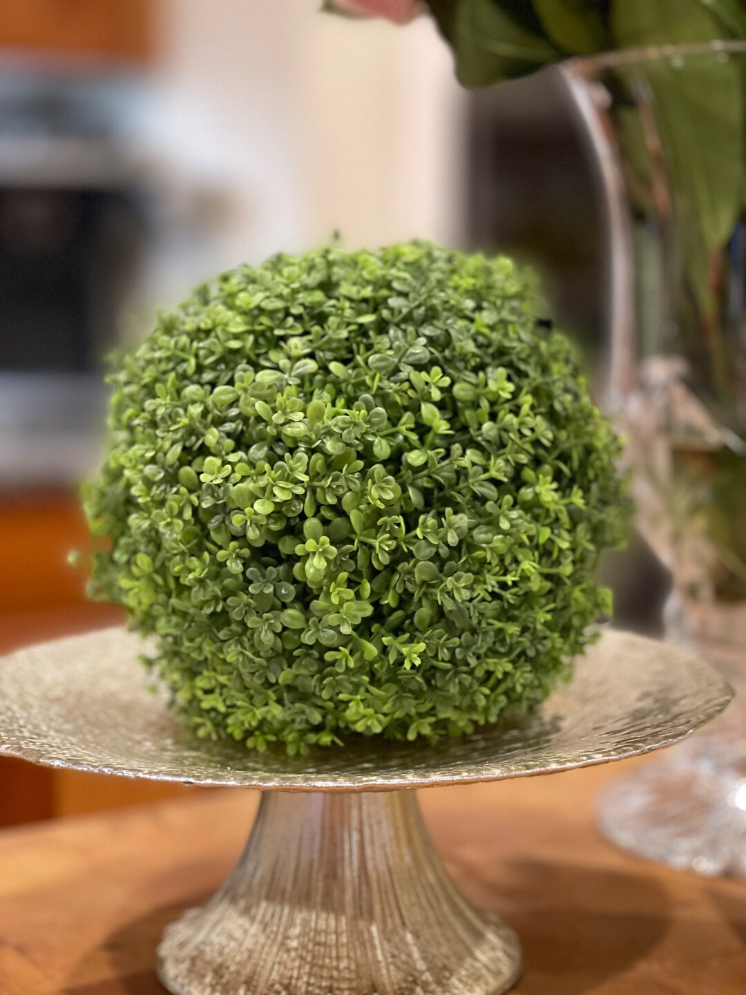 6" Greenery Ball, Decorative Orb, Creeping Thyme Ball, Kitchen Decor ...