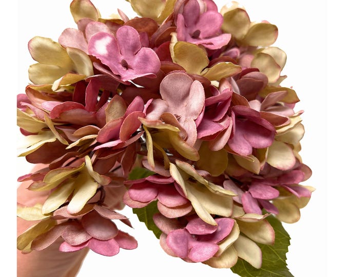 13" Dusty Pink Hydrangea Stems, Spring Stems, Artificial Spring Flowers ...