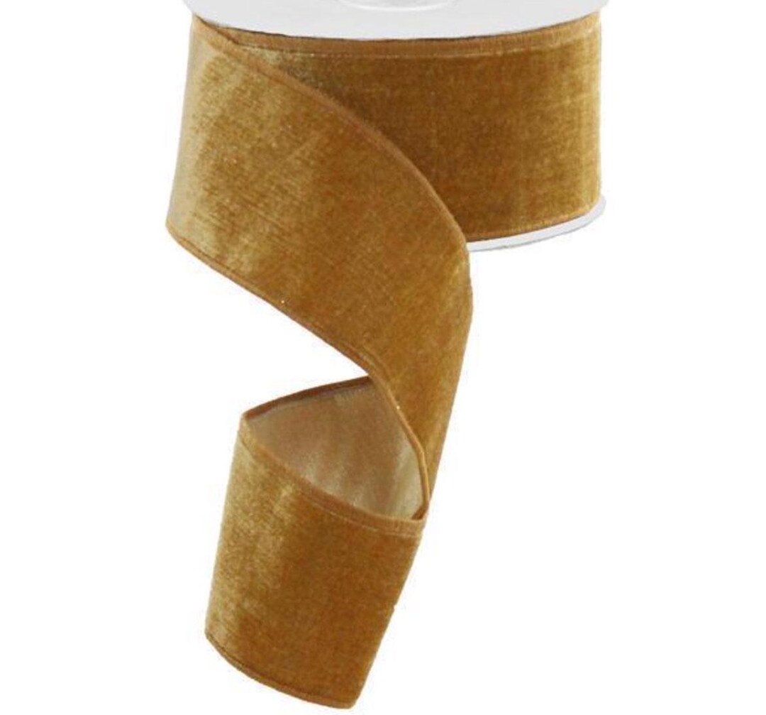 10 Yards Gold Velvet Ribbon, Wired Luxurious Posh Velvet Christmas ...