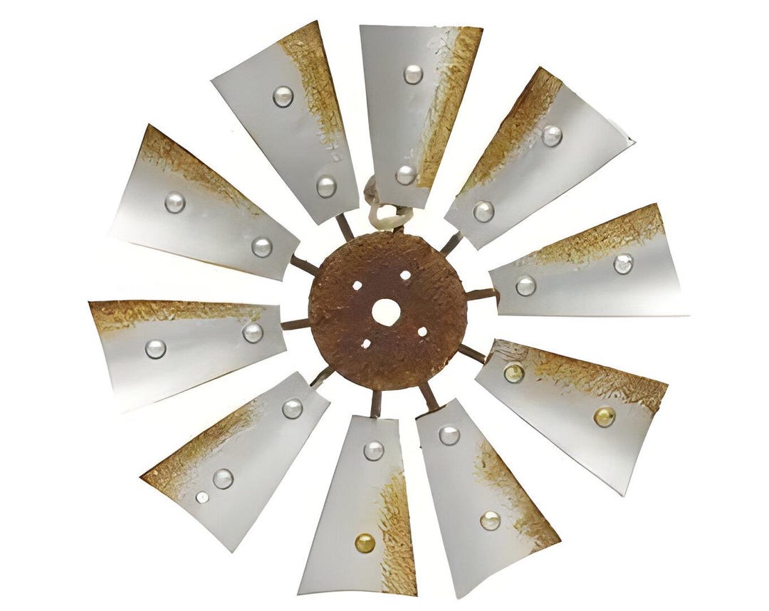 8" Galvanized Metal Hanging Windmill Blade, Farmhouse Decor, Wreath ...