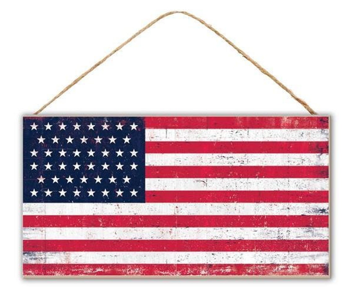 Rustic American Flag Sign Wooden Hanging Sign Patriotic - Etsy