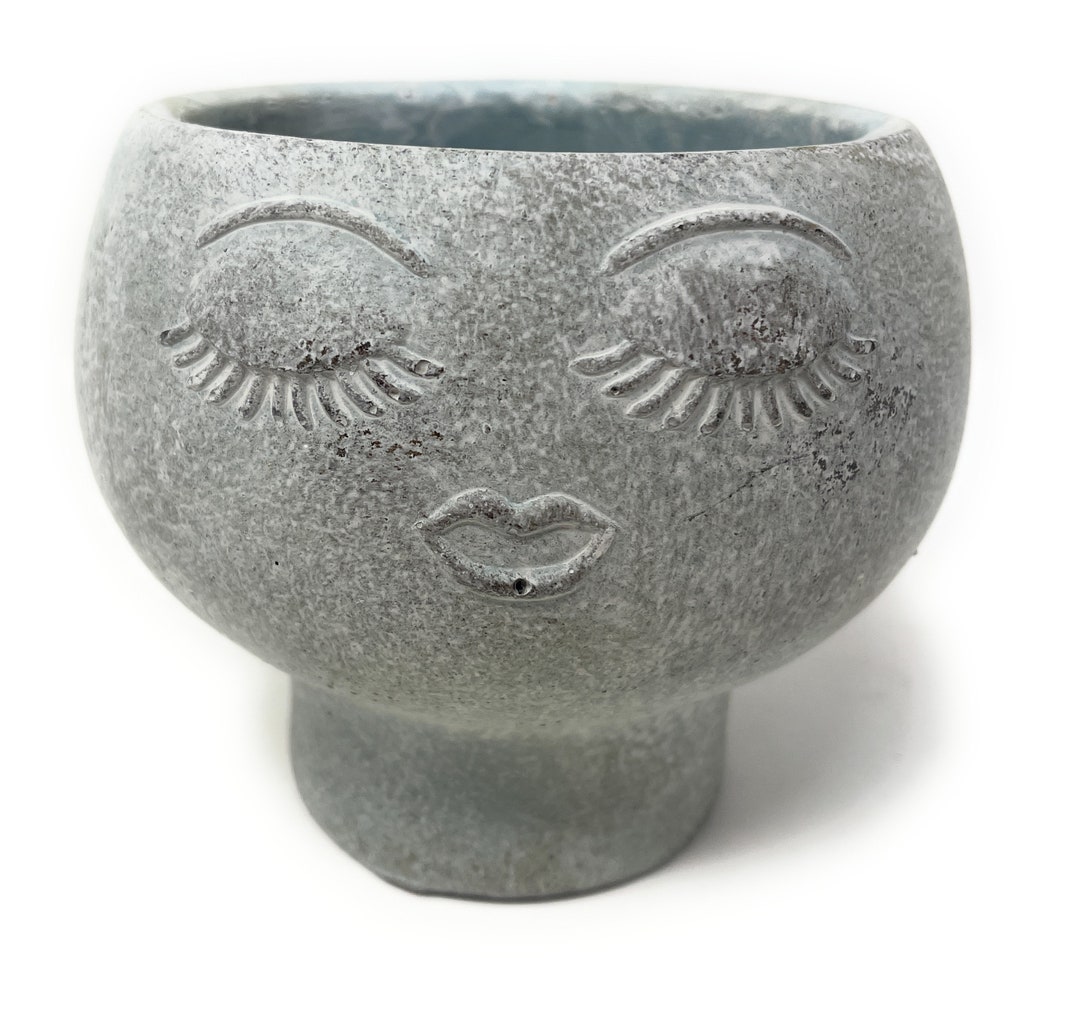 Cement Face Planter, Head Planter, Succulent Planter, Unique Planter ...