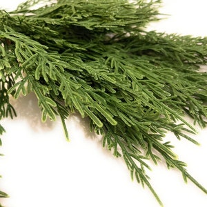 Faux Cedar Branch Stems, Christmas Winter Filler Greenery - CHOOSE SIZE ...