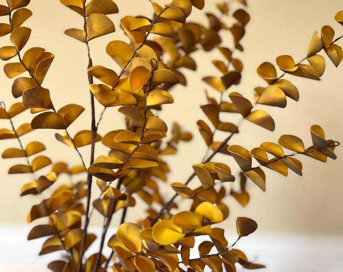23" Mustard Brown Eucalyptus Fall Stems for Fall Vase Filler, Fall ...