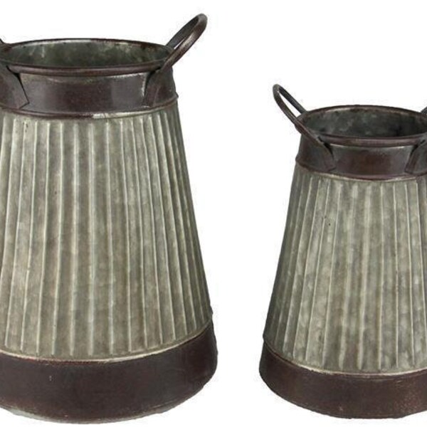 Galvanized Planters - Etsy