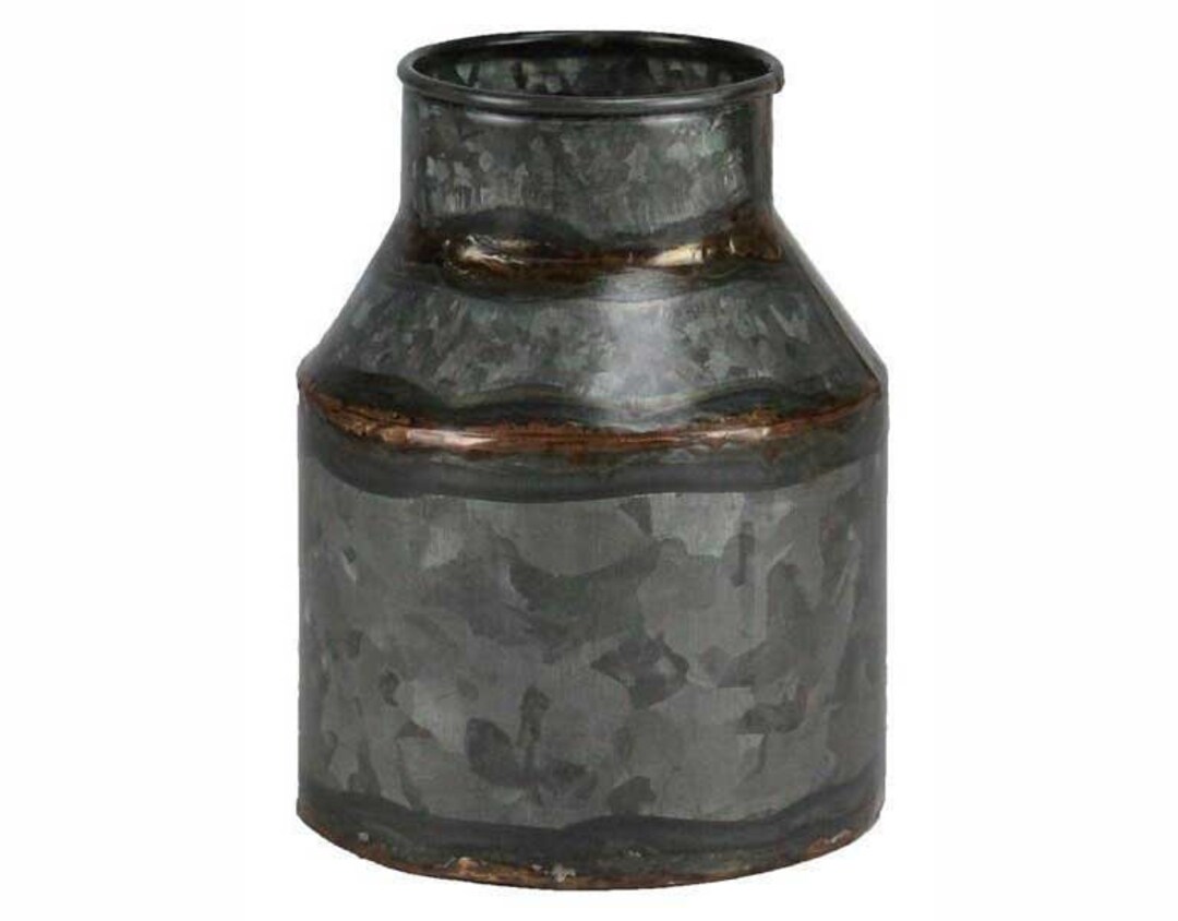 Rustic Galvanized Metal Planter/urn/vase-farmhouse Decor-floral Supply ...