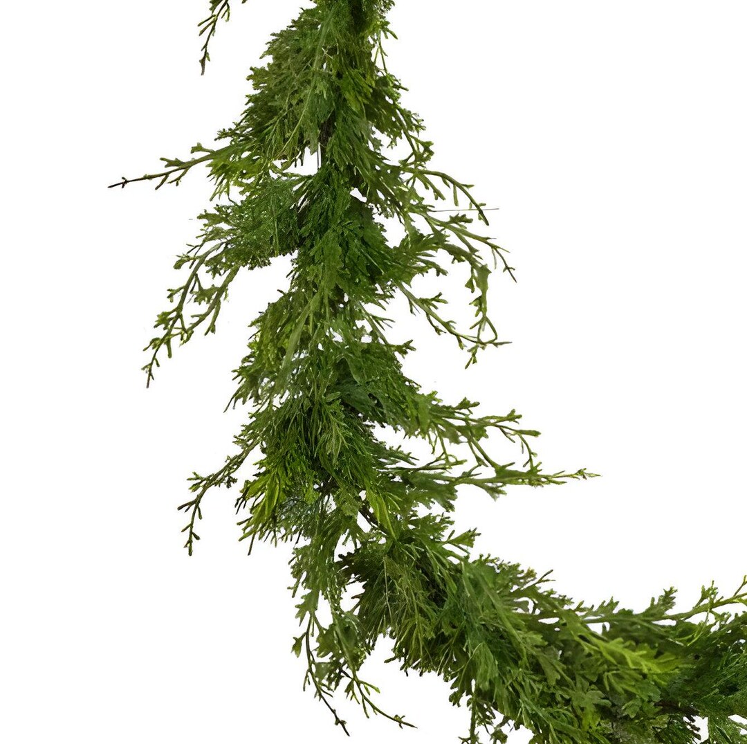 6 FT Christmas Winter Juniper Garland With Berries, Mantel Garland ...