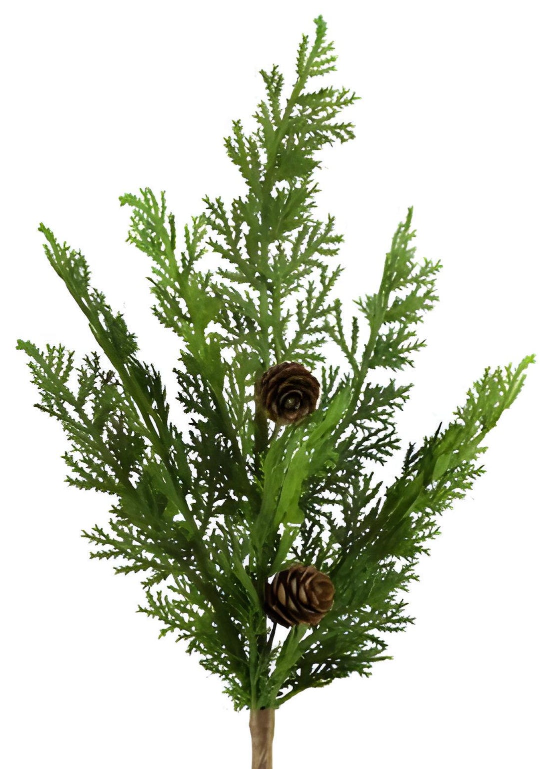 17.5" Faux Cedar Stems With Pinecone Accents, Christmas Stems, Winter ...
