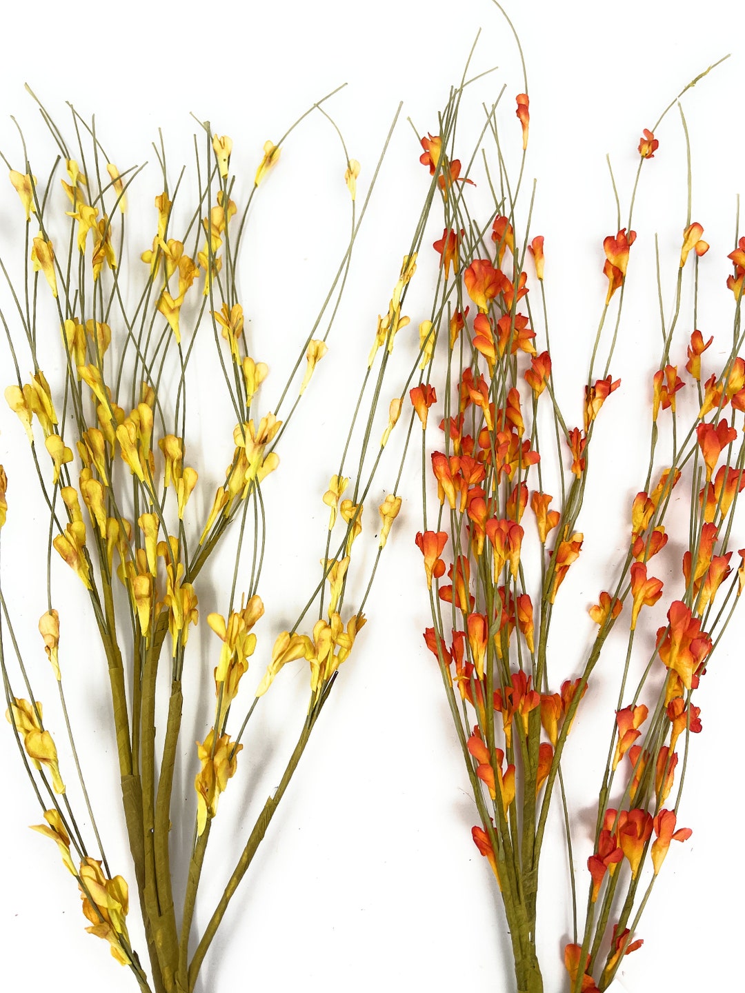 21" Fall Floral Spray/stem/bush-artificial Paper Flowers-vase Filler ...