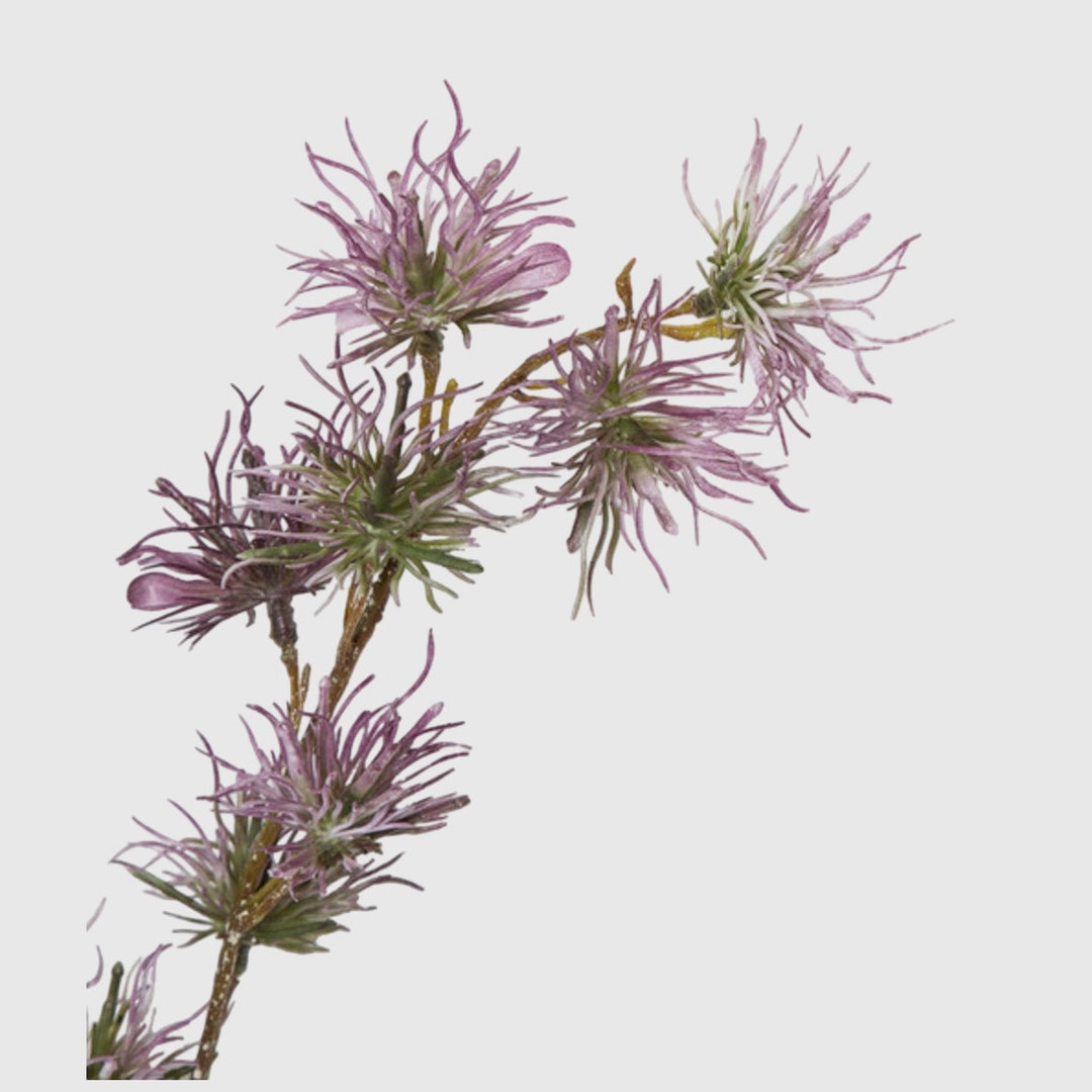 39" Faux Creeping Thistle Spray on Stem in Purple, Artificial Flower ...