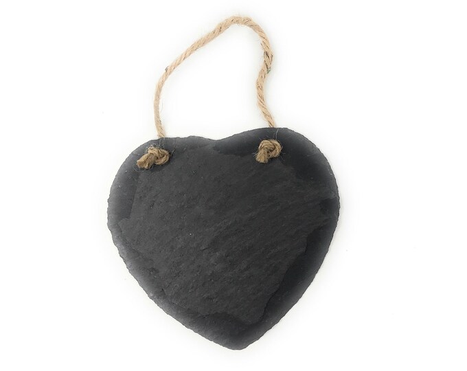 4.7' Blank Slate Heart Ornament W/jute Hanger-valentines Decor-heart ...