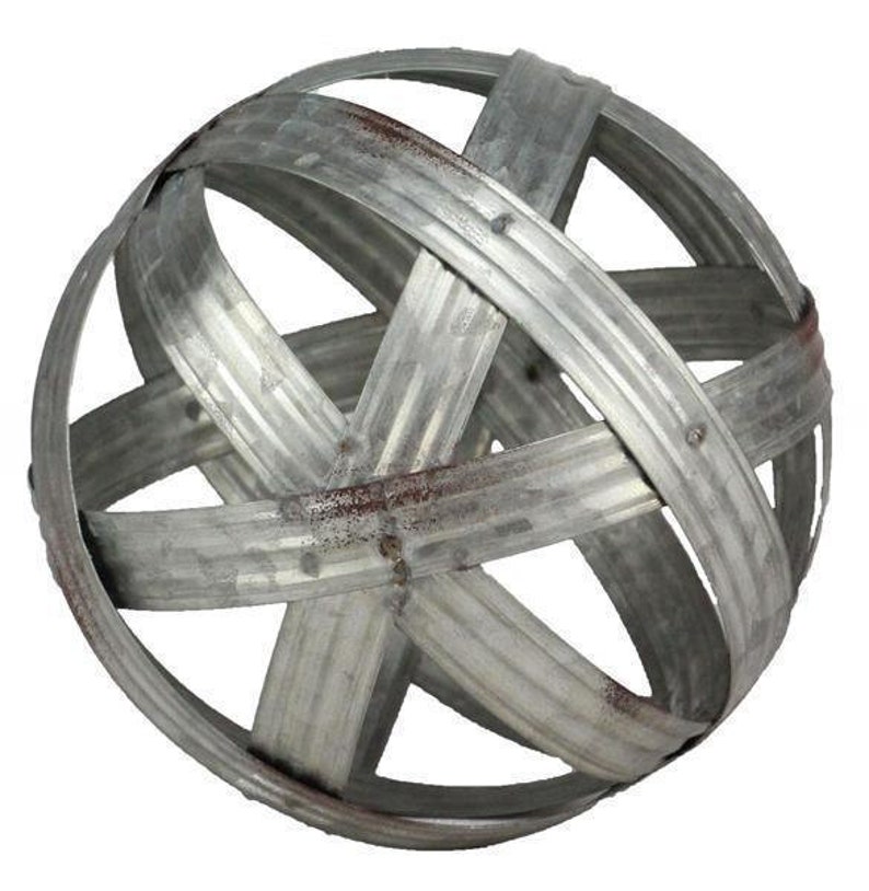 Galvanized Metal Decorative Ball/orb/sphere/bowl - Etsy