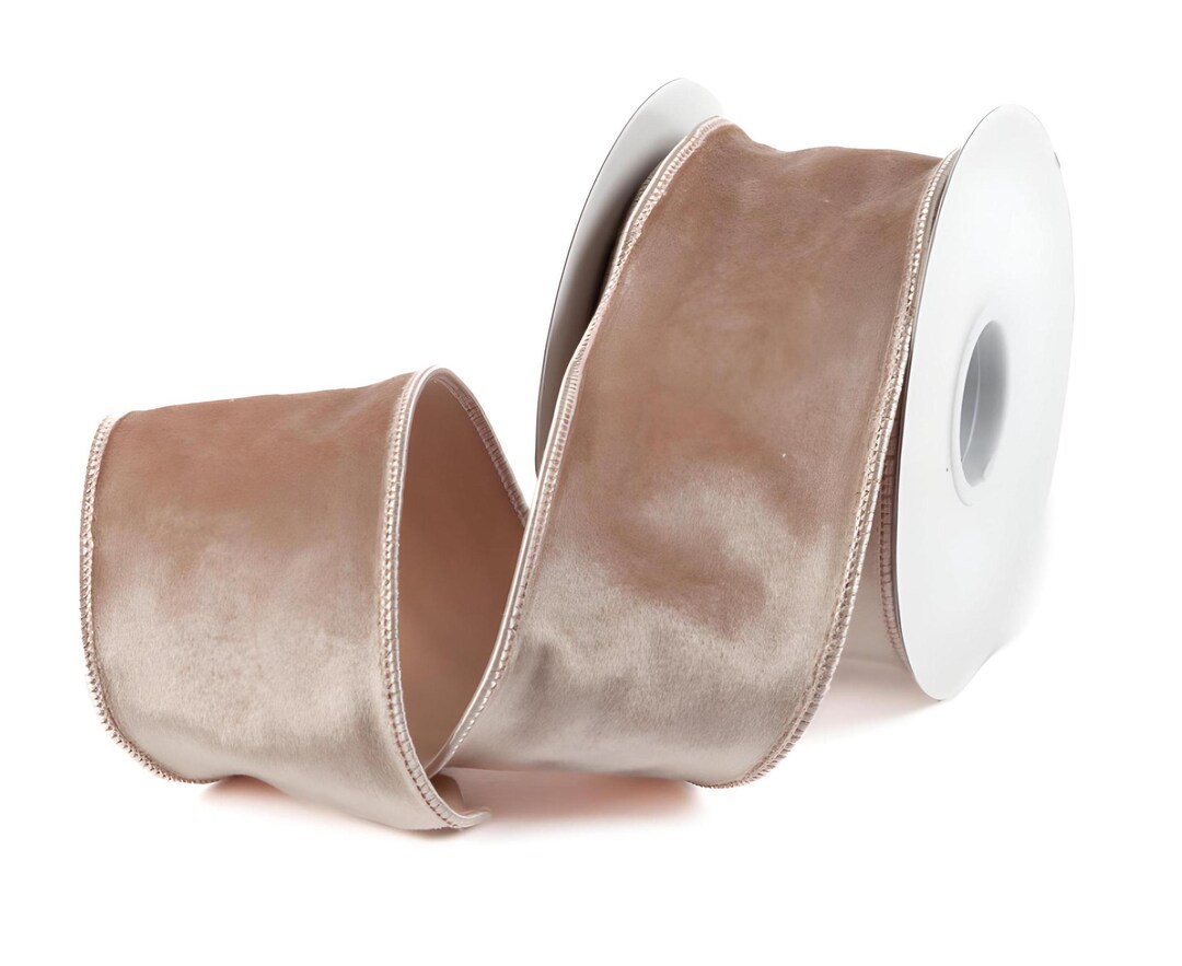2.5" X 10 Yards Salmon Velvet Ribbon, Wired Luxurious Posh Velvet ...