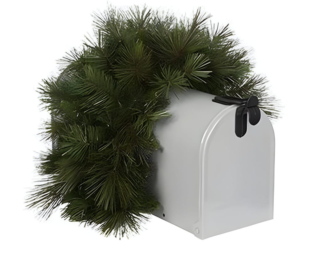 15" Mailbox Swag Wreath Form, Artificial Faux Pine, DIY Undecorated ...