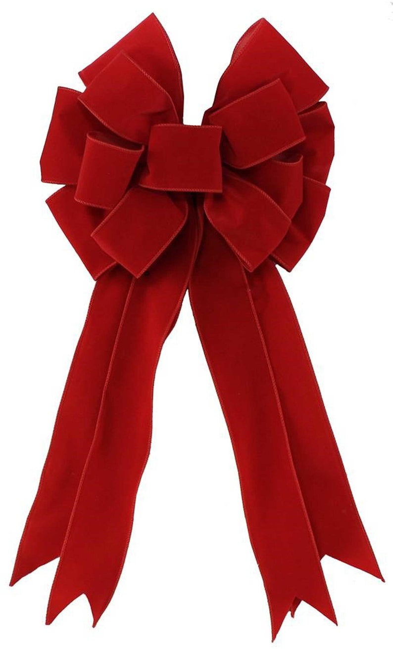 26 X 12 Large Wired Red Velvet Christmas Bow For Etsy