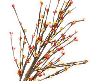 35" Faux Fall Bittersweet Berry Branch Spray on Stem, Tall Branches ...