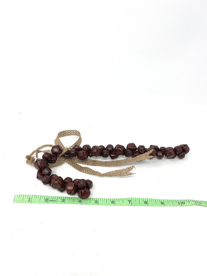 Large Rusty Jingle Bell Candy Cane Christmas Ornament With Burlap Bow ...