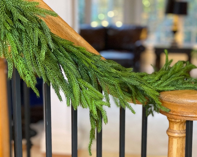 Real Touch Norfolk Pine Garland, Christmas Garland 6 Foot, 72 Inch - Etsy Real Touch Norfolk Pine Garland, Christmas Garland 6 Foot, 72 Inch - Etsy