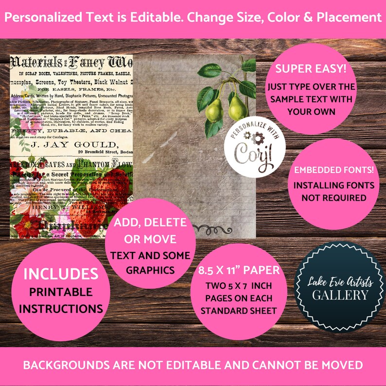 Vintage Fruit Journal Pages Printable Junk Journal Paper Crafting ...