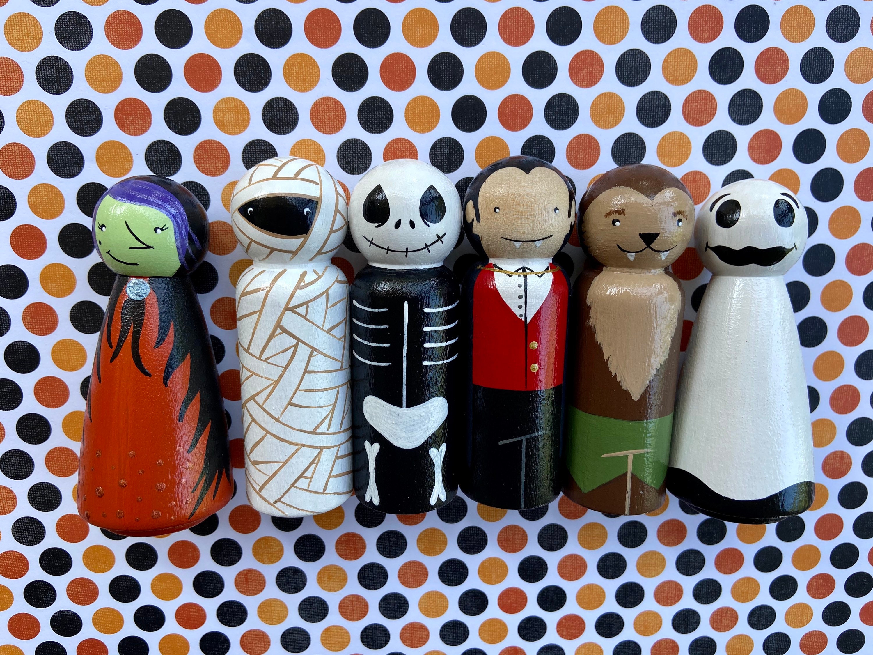 Halloween Peg Dolls - Etsy