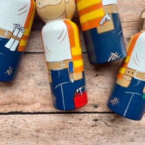 Peg Doll Construction Workers - Etsy